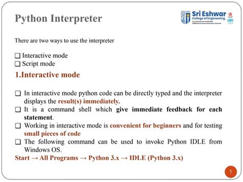 12 Python Interpreter And Interactive Modes1pptx