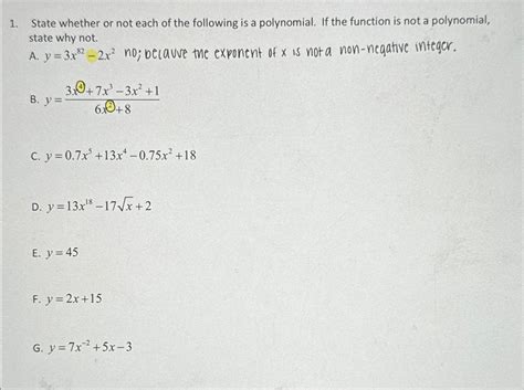 Solved State Whether Or Not Each Of The Following Is A