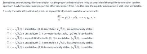 Solved Sometimes A Constant Equilibrium Solution Has The