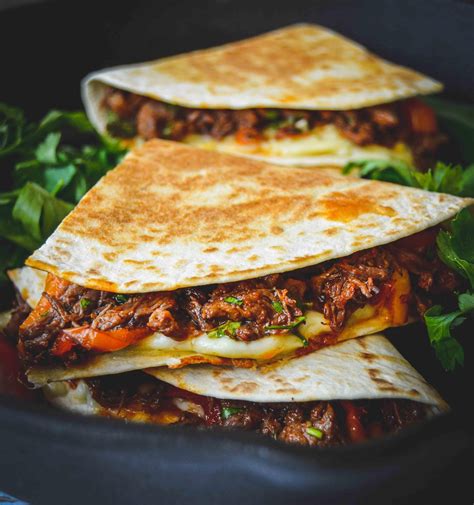 Mexican Slow Cooked Chilli Beef Quesadilla R Slowcooking