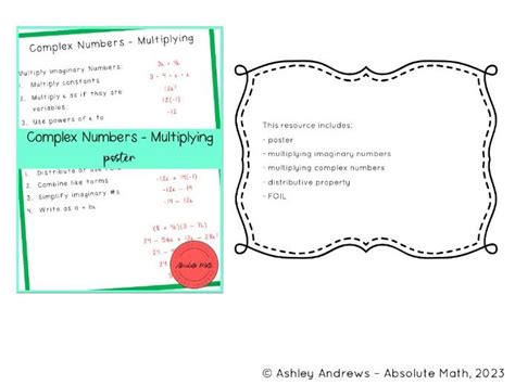 Complex Numbers Multiplying Poster Teaching Resources