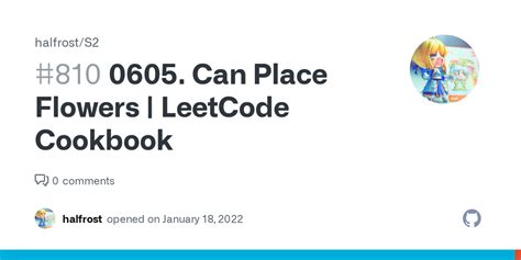 0605 Can Place Flowers LeetCode Cookbook Issue 810 Halfrost S2