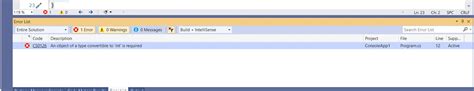 C Error Cs0126 An Object Of A Type Convertible To Type Is Required