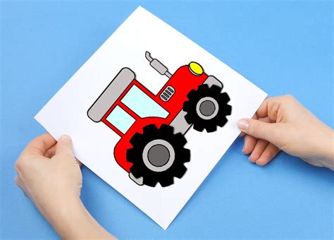 Трактор из бумаги шаблон