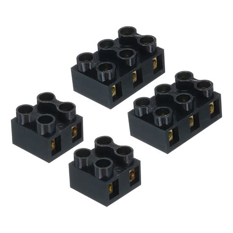 Uxcell Terminal Block 2 3 Positions 500V 10A Dual Row Screw Terminals Barrier Strip Wire