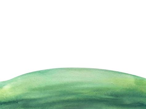 수채화 손으로 그린 그림 그림 흰색 배경에 고립 된 신선한 녹색 잔디 디자인 자연 풍경 봄 허브 유기 바이오 에코 레이블 및 모양에 대 한 여름 잔디 요소 프리미엄 사진