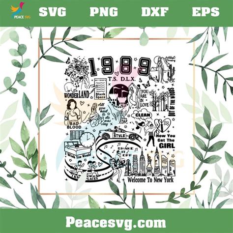 1989 Track List Taylor Swift Song Svg Graphic Designs Files