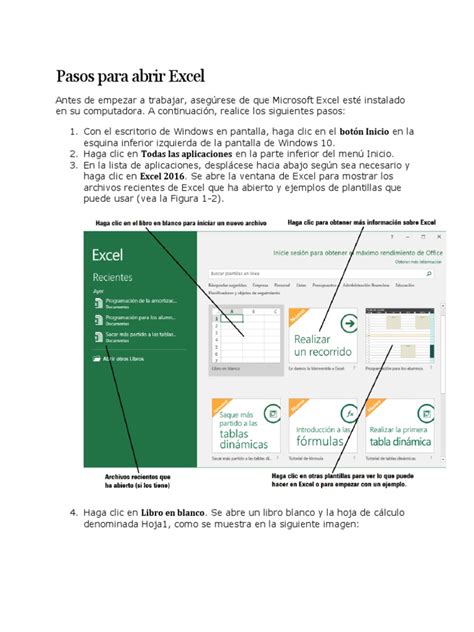 Pasos Para Abrir Y Cerrar Excel Pdf