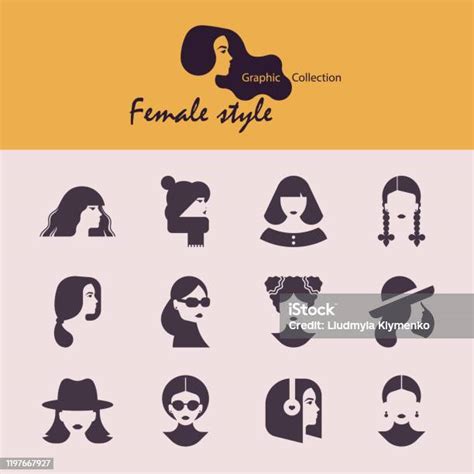 세련된 이발과 다양한 여성의 평면 아이콘 컬렉션입니다 현대 디자인 벡터 일러스트 아바타 세트 개념에 대한 스톡 벡터 아트 및 기타 이미지 Istock