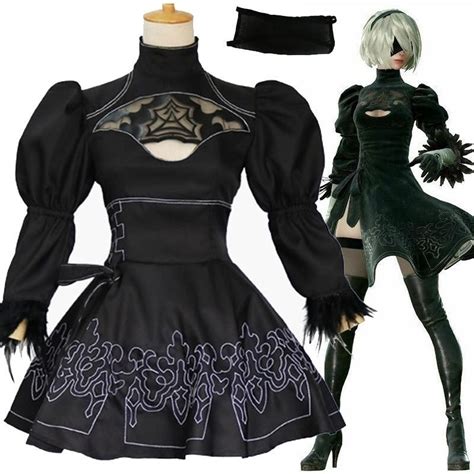 Nier Automata Yorha 2b Dress Suit Anime Women Dresses Cosplay Costume