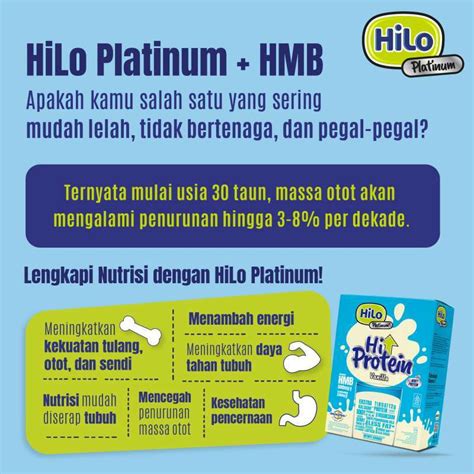 Promo Twin Pack Hilo Platinum Hmb 8 Sachet Susu Tinggi Protein