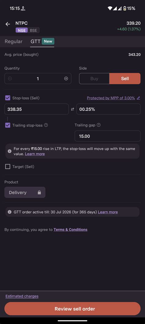Gtt Trailing Stoploss Order Via Api Enforces Me To Include A Rule With