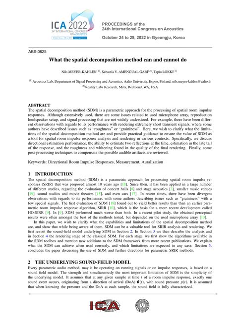 Pdf What The Spatial Decomposition Method Can And Cannot Do