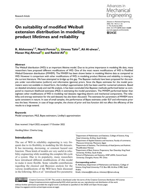 pdf on suitability of modified weibull extension distribution in