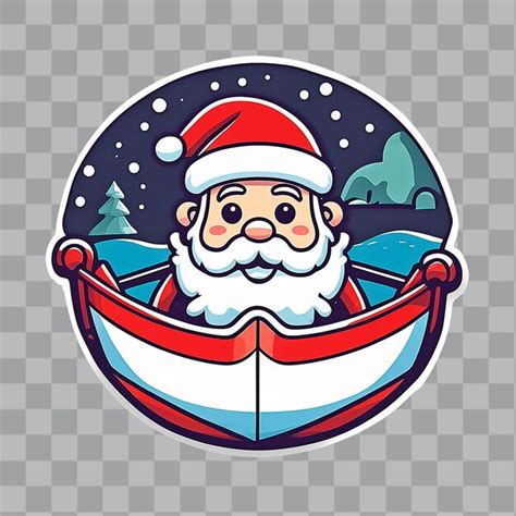Premium Psd Merry Christmas Santa Claus Sticker Design