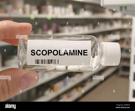 Box Of Scopolamine Tablets On A Hospital Pharmacy Table Used To Treat