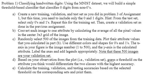 Problem 1 Classifying Handwritten Digits Using The