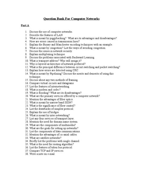 Computer Networks Question Bank Pdf