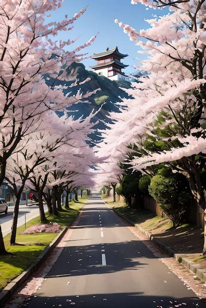 Premium Photo Cherry Blossom In Japan Street