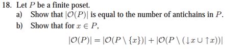 solved 18 let p be a finite poset a show that o p is