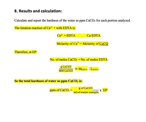 Solved 8 Results And Calculation Calculate And Report The Chegg Com