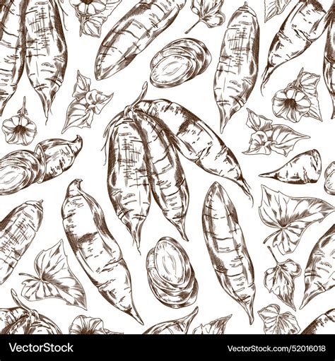Seamless Sweet Potato Themed Pattern Royalty Free Vector