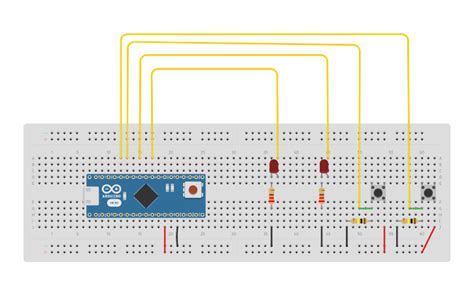 Circuit Design 2 Taster Mit Pull Down Widerstand Tinkercad
