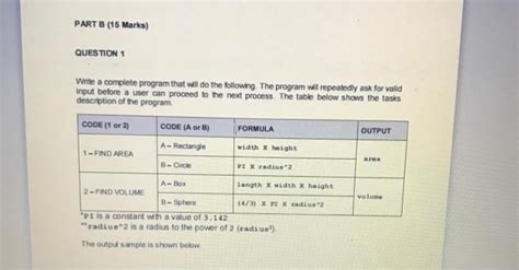 Solved Part B 15 Marks Question 1 Write A Complete Program