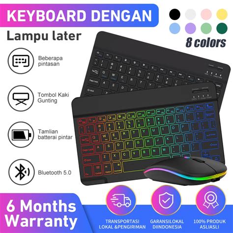 Jual Keysky 10 Inch Mini Nirkabel Bluetooth Keyboard Mouse Combo USB Kantor Diam Klik Laptop