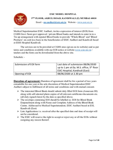 Fillable Online Submission Of Eoi Form Last Date Of Fax Email Print