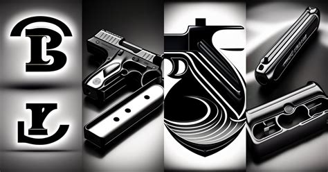 lexica logo design in black and white firearms luck trigger use the l inside the trigger