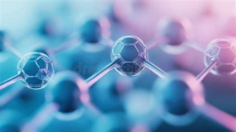 Background Illustration With Abstract Molecular Structure In Light Blue