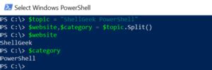 PowerShell Split String Into Variables ShellGeek