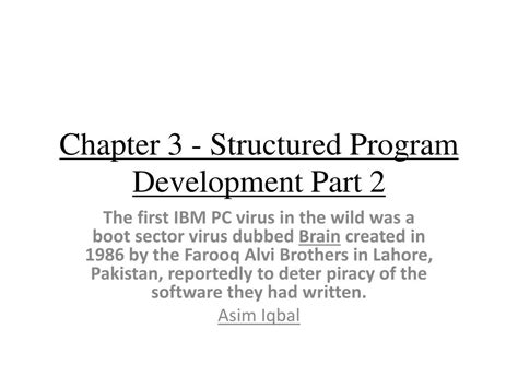 Ppt Chapter 3 Structured Program Development Part 2 Powerpoint