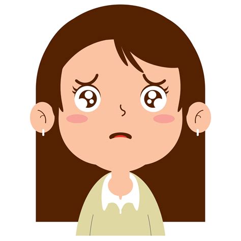 Girl Sad Face Cartoon Cute 14428853 Png