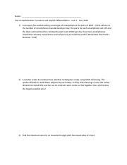 Test On Optimization Curve Sketching And Implicit Differentiation F Docx Name Test On
