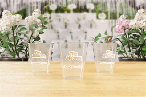Plastic Cups Wedding Custom Wedding Cups 14 Oz Wedding Frosted