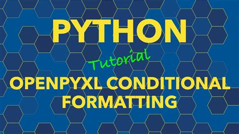 Python Openpyxl Conditional Formatting Youtube
