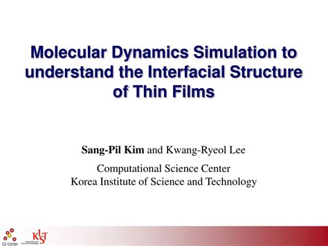 Ppt Molecular Dynamics Simulation To Understand The Interfacial