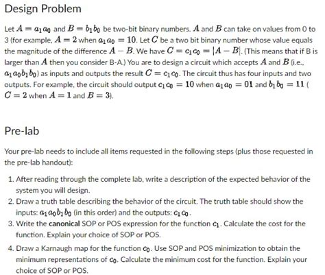 Solved Let Aa1a0 And Bb1b0 Be Two Bit Binary Numbers A