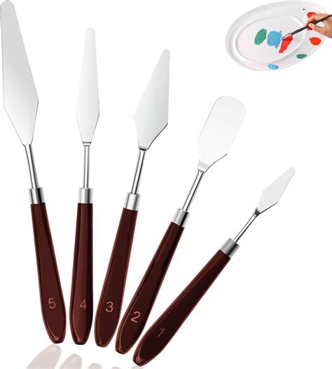 Fousenuk 5 Stücke Edelstahl Malmesser Für Acrylfarben Spachtel