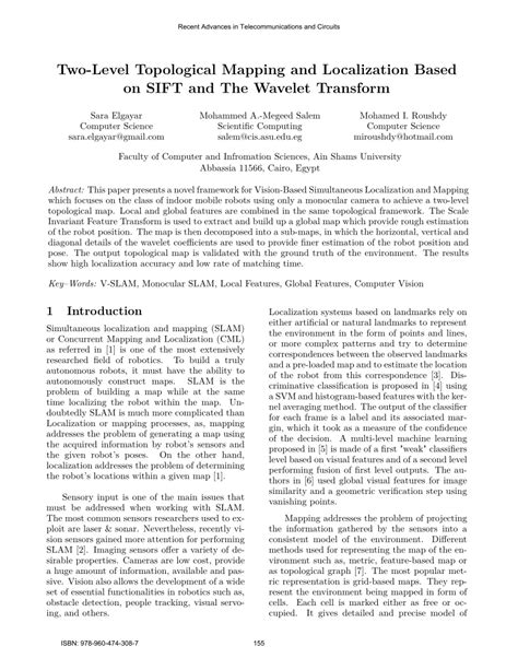 pdf two level topological mapping and localization based on sift and