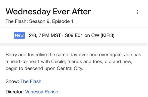 The Flash Season 9 Ep 1 Description Feb 8 8 Days Left R Theflashtv
