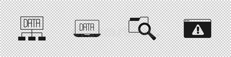 set data analysis search with folder and browser exclamation mark icon