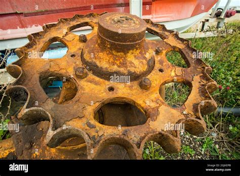 Large Rusty Iron Cog Wheel Stock Photo Alamy