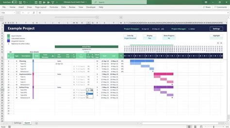 Ultimate Excel Gantt Chart Etsy