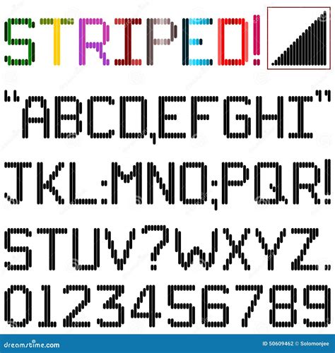 Stripe Font Stock Vector Illustration Of Period Black 50609462