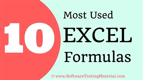 10 Most Used Excel Formulas Youtube