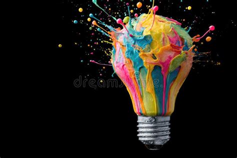 Colorful Exploding Lightbulb Stock Illustration Illustration Of