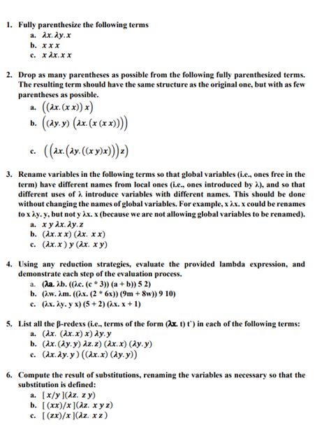 rename variables in the following terms so that